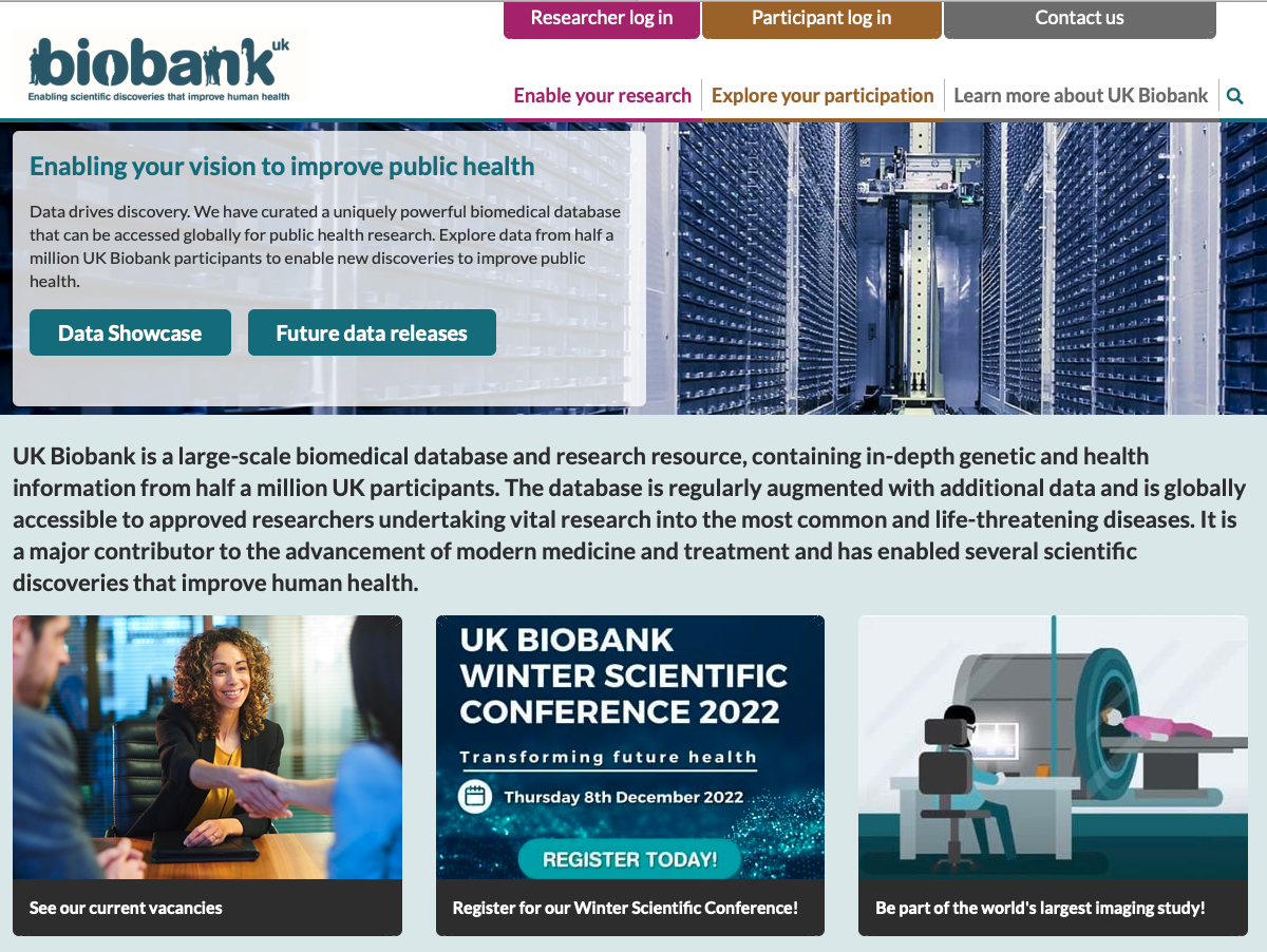 UKBiobank - 인코덤, 생물정보 전문위키